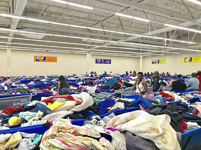 A sea of potential wardrobe reinventions – where one person's "so last season" becomes another's "vintage find that my friends won't believe cost less than lunch."