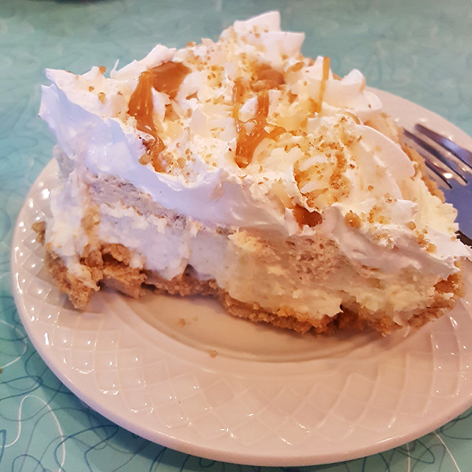 This coconut cream pie doesn't whisper its presence&mdash;it announces itself with a mountain of meringue and a sprinkle of toasted coconut that means business.