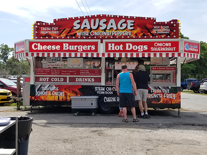 The universal language of sausage with peppers and onions. This food stand speaks fluent "fair food" with a Florida accent.