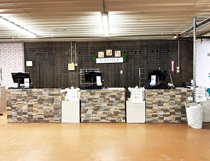 The stone-faced checkout counter looks like it belongs in a high-end boutique, but the prices will remind you you're in bargain heaven.