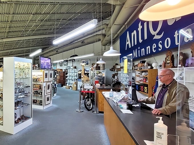 The nerve center of operations, where treasures and stories change hands. That hand sanitizer is definitely not vintage!