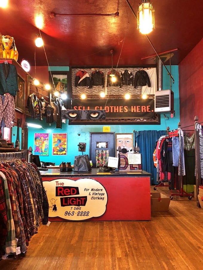 The "Sell Clothes Here" sign says it all&mdash;this is where your closet's past becomes someone else's fashion future.