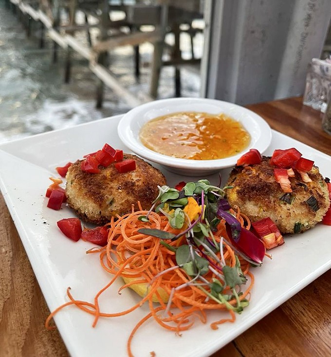 These crab cakes aren't just good, they're "cancel-your-afternoon-plans-because-you-need-a-moment" good. Crispy exterior, tender interior, and that sauce!