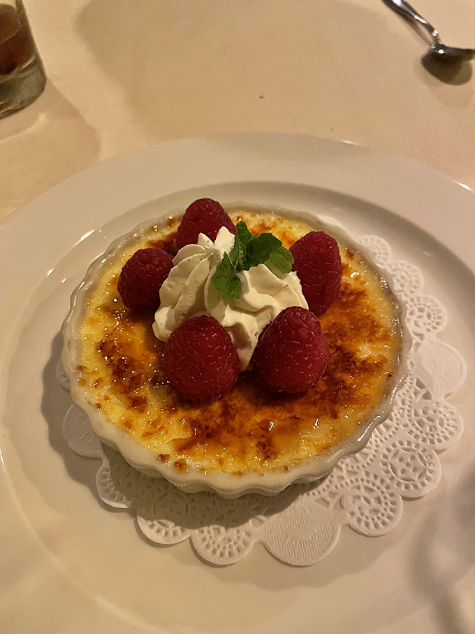 The star of the show&mdash;a creme brulee with a sugar crust that cracks like thin ice on a perfect winter morning. Worth every calorie and then some.