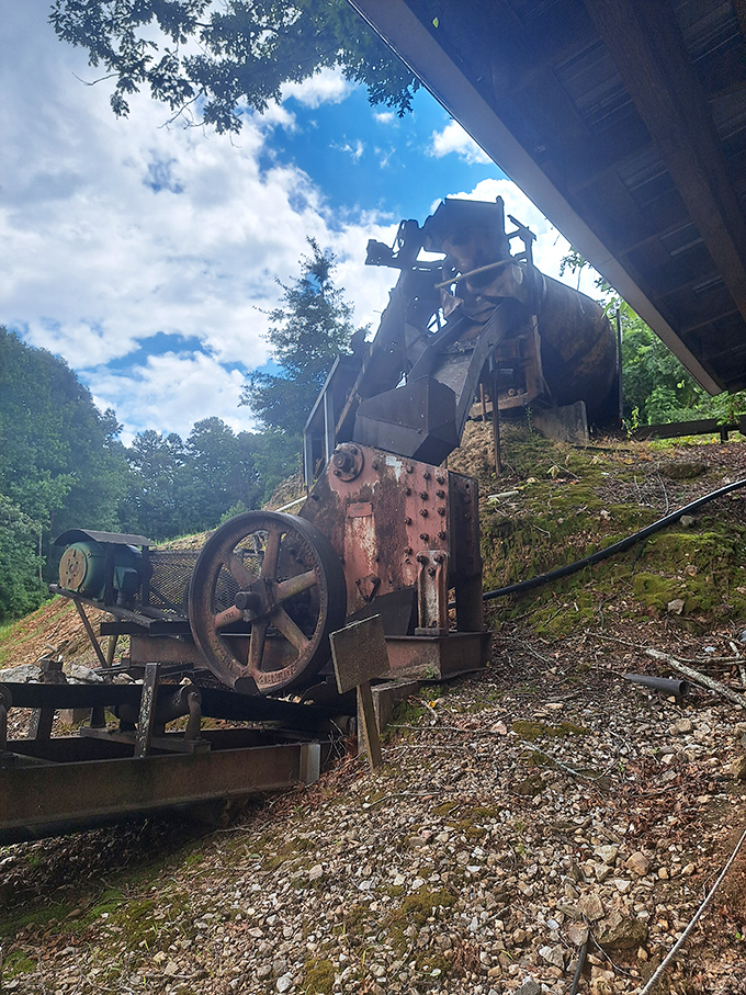 Rusted but not forgotten, this gold mining equipment at Crisson Mine tells the story of fortune-seekers who shaped Dahlonega's history.
