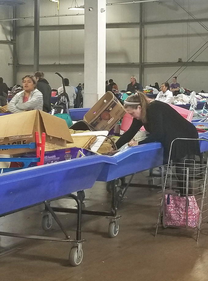 The archaeological dig is in full swing as shoppers develop their own systems for sifting through potential treasures without falling headfirst into the abyss.