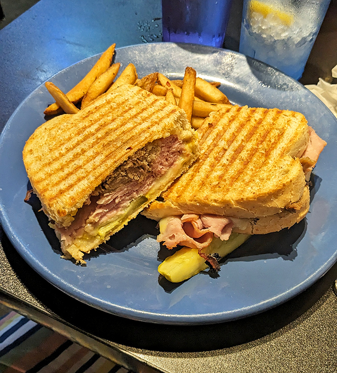 This Cuban panini doesn't mess around&mdash;perfectly pressed with layers of ham, roasted pork and pickles that would make Havana proud.