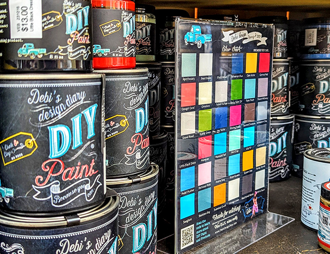 DIY paint heaven for furniture flippers and restoration enthusiasts. A rainbow of possibilities in these vintage-inspired colors&mdash;your grandmother's dresser is begging for a makeover.