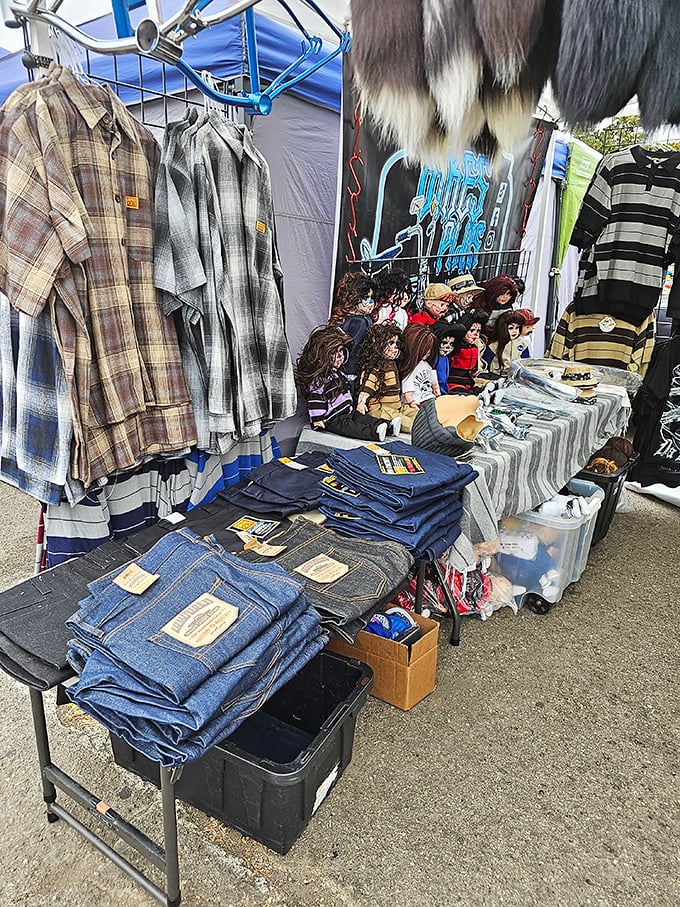 Denim dreams and flannel fantasies await at this clothing stall, where vintage-inspired fashion comes without the boutique price tag.