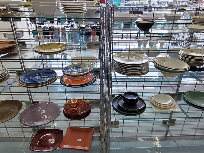 Mismatched plates and bowls that somehow look more interesting than anything in a department store catalog&mdash;island entertaining made affordable.