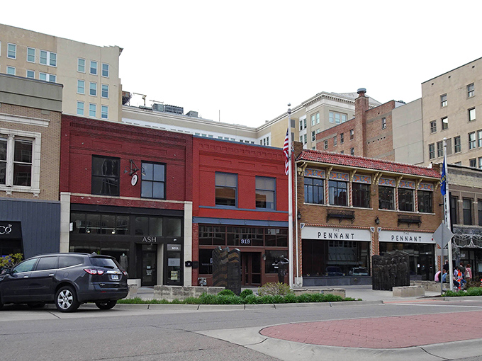 Downtown storefronts maintain their vintage charm while housing modern businesses &ndash; the architectural equivalent of your grandpa rocking AirPods.