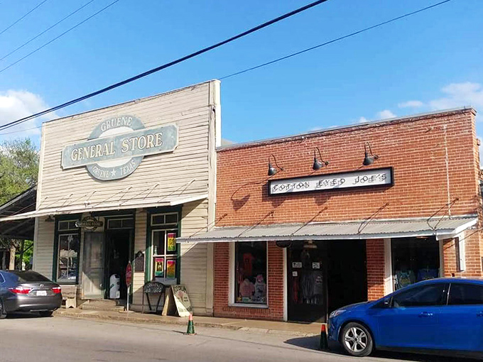 The Gruene General Store and Cotton Eyed Joe's sit side by side like old friends, inviting passersby to step back in time.