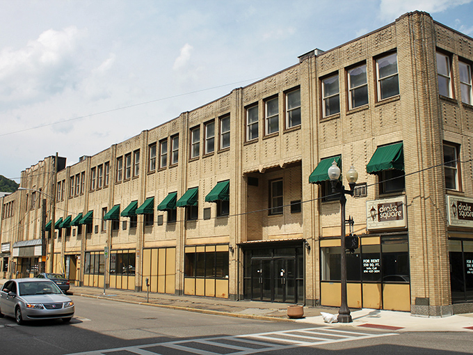 This impressive yellow-brick building with its uniform green awnings speaks to Oil City's organized approach to historic preservation. Main Street America at its finest.