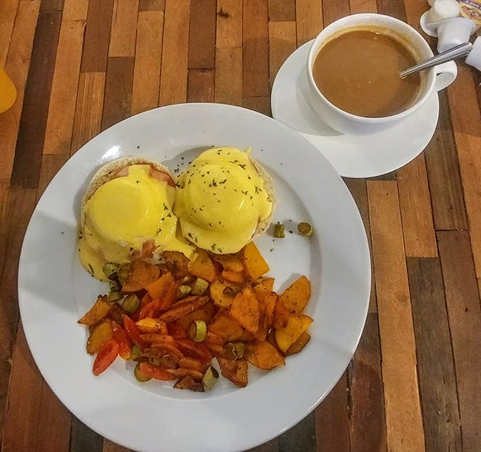 Eggs Benedict that belongs in the breakfast hall of fame &ndash; hollandaise sauce glistening like morning sunshine over perfectly poached eggs.