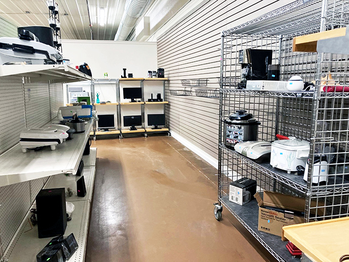 The electronics section: where yesterday's cutting-edge technology finds new purpose, like retired superheroes ready for one more adventure.