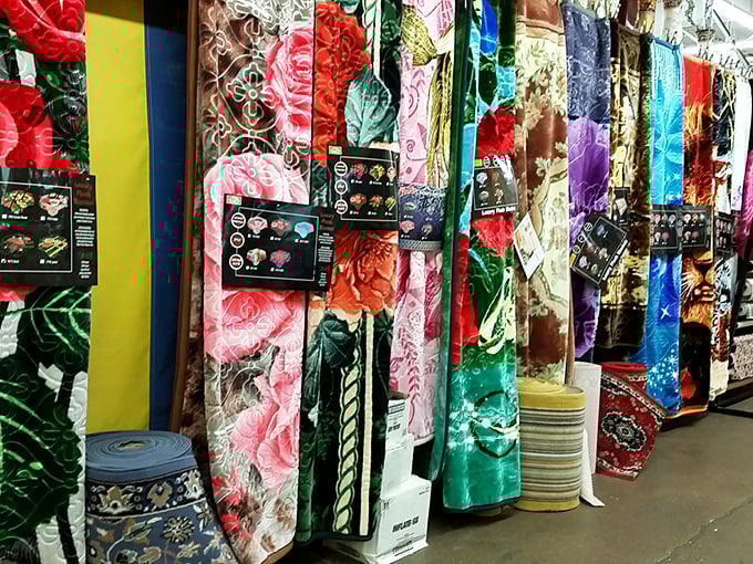 Fabric paradise where crafters and DIY enthusiasts can dream in technicolor. Each bolt contains a thousand possibilities and at least one future project.