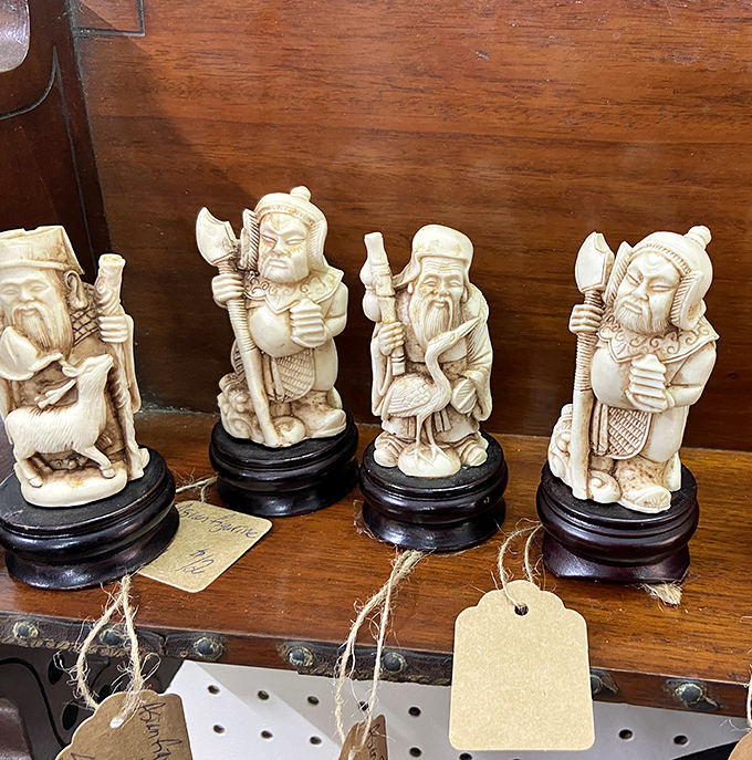 These carved figurines have traveled farther than most passports – silent witnesses to changing tastes and decorating trends across continents.