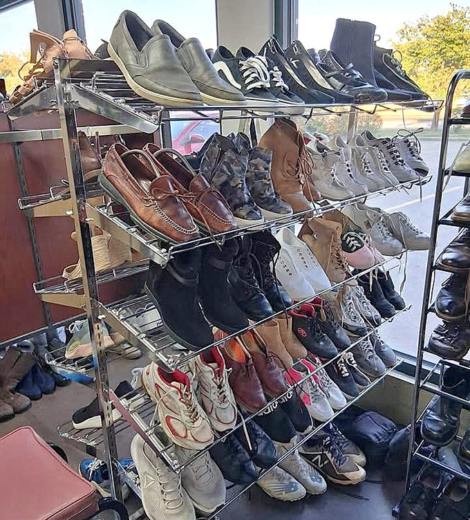 The shoe department: where leather loafers mingle with sneakers in a footwear social club that welcomes members of all styles and budgets.