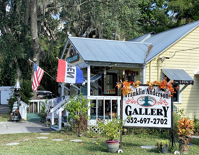 The Franklin Anderson Gallery brings local artistic flair to Crystal River, housed in a charming yellow cottage that's as picturesque as the art inside.