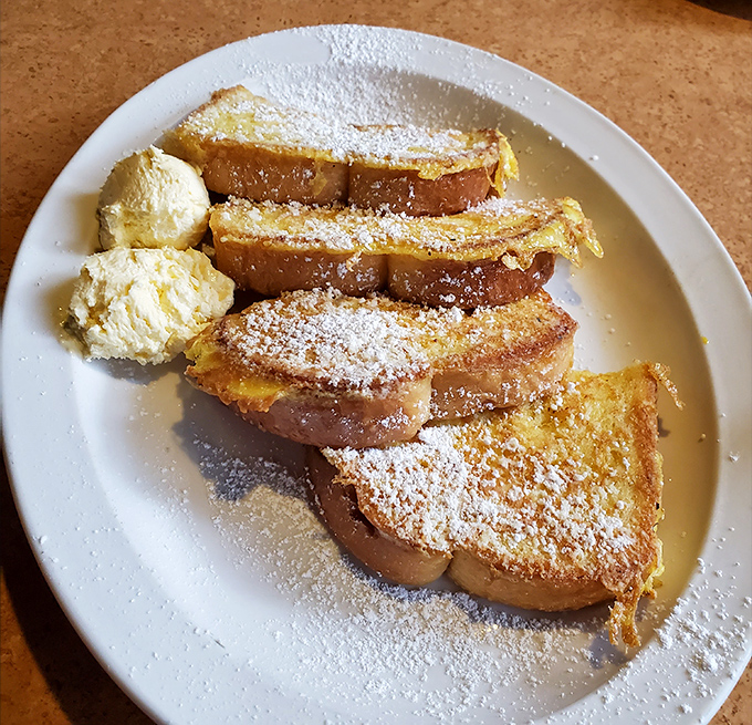French toast that's achieved that perfect custardy center&mdash;like bread that went to finishing school and came back sophisticated.