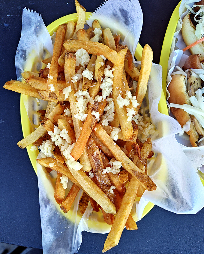 Feta-topped fries that would make the Greek gods jealous. Simple perfection that proves sometimes the side dish deserves its own standing ovation.