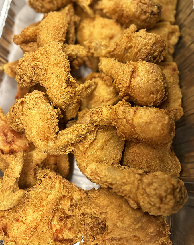 A basket of perfectly fried chicken that makes you want to call your cardiologist&mdash;just to brag. Worth every napkin you'll need.