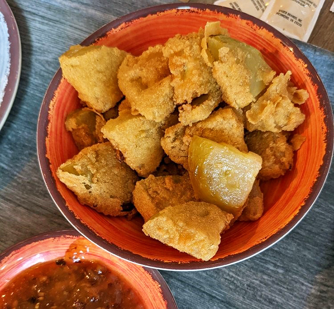 Fried green tomatoes that actually taste like tomatoes&mdash;what a concept! These golden nuggets are the South's answer to tempura. 