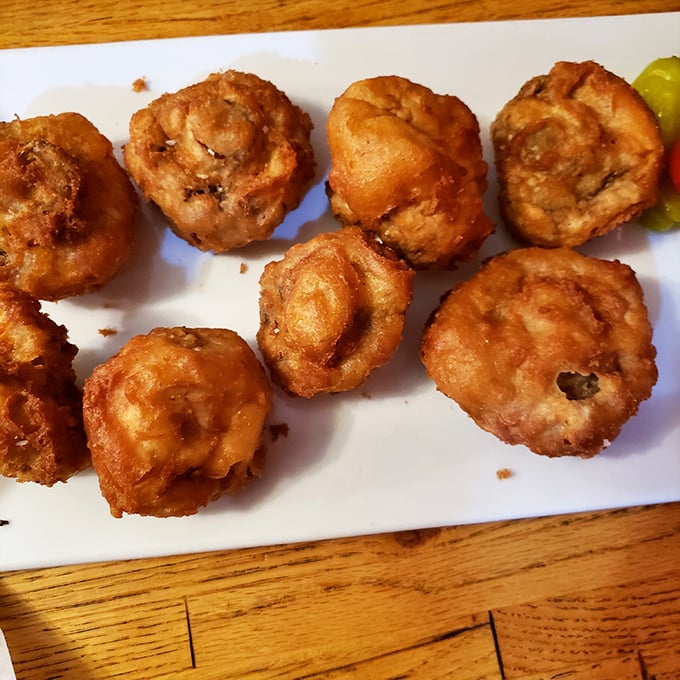These fried mushrooms aren't just appetizers&mdash;they're little golden orbs of happiness that disappeared from our table faster than a tumbleweed in a tornado.