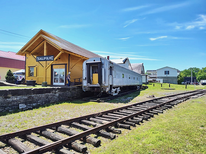Railroad history lives on at the freight station museum, where vintage cars and tracks transport visitors back to America's industrial heyday.