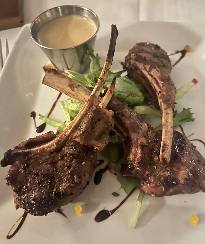 Lamb chops standing at attention like delicious soldiers, ready to conquer your taste buds completely.