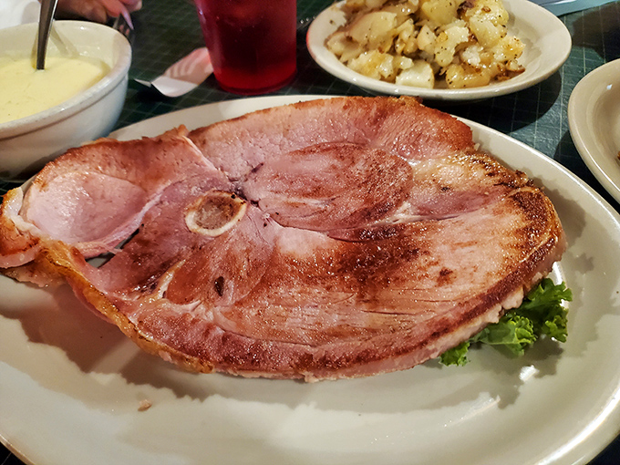 This isn't just ham&mdash;it's a statement piece. The kind of country ham steak that makes vegetarians question their life choices.