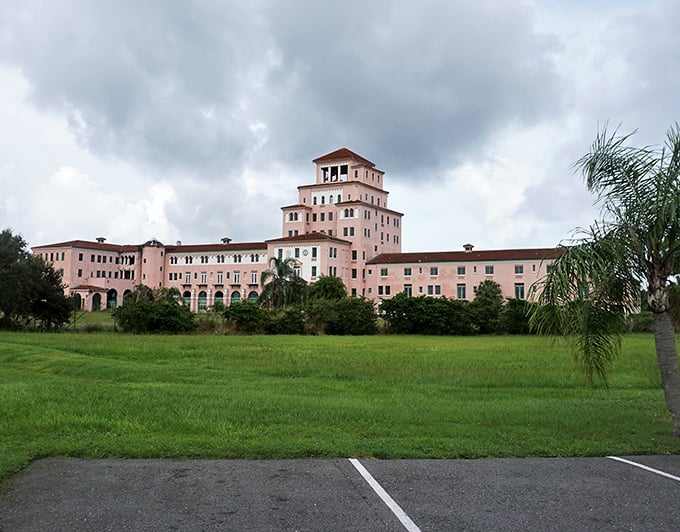 The majestic Harder Hall stands as a pink-hued reminder of Florida's architectural golden age. Like a Mediterranean palace transported to the heart of Florida.