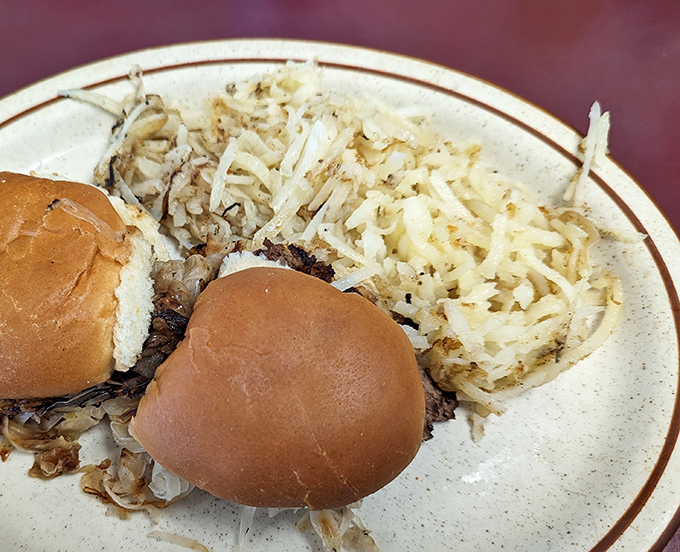 When hash browns achieve this level of golden perfection, they deserve their own moment of silence before the first delicious bite.