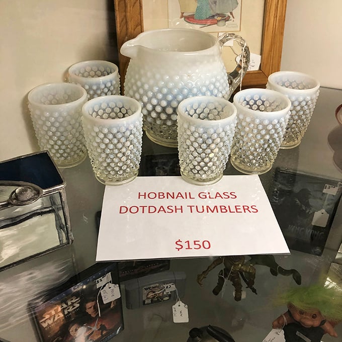Hobnail glass in pristine condition makes you wonder if grandma's collection is actually worth investigating after all.