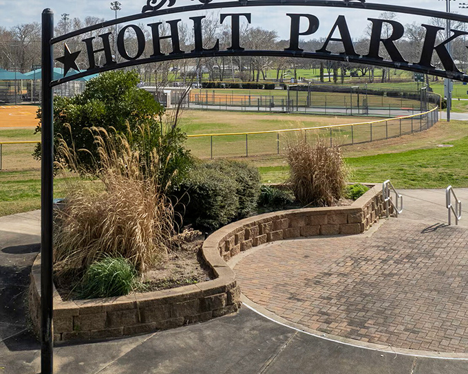 Hohlt Park's entrance promises recreation without reservation &ndash; baseball diamonds where local legends are born and family memories are made.