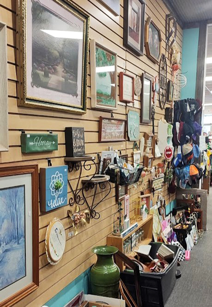 Wall-to-wall inspiration! The home decor section offers everything from framed landscapes to quirky signs that proclaim your personality.