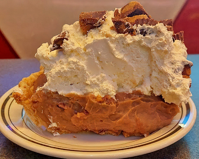 Layer upon heavenly layer of cream, chocolate, and pecans&mdash;this pie doesn't just end a meal, it's the reason you came in the first place.