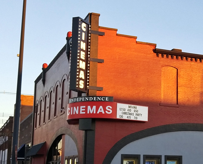 Independence Cinemas keeps the classic moviegoing experience alive with that vintage marquee charm you remember fondly.