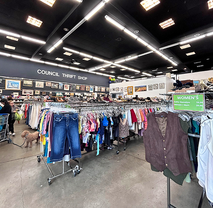 The art gallery wall adds cultural flair to your shopping adventure. Picasso might not be here, but your next favorite piece could be!