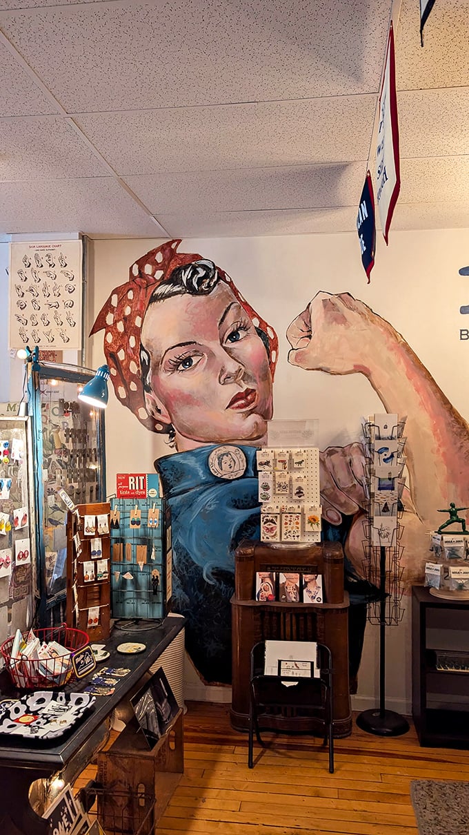 That Rosie the Riveter mural isn't just decoration&mdash;she's the patron saint of treasure hunters who refuse to give up until they find that perfect piece. 