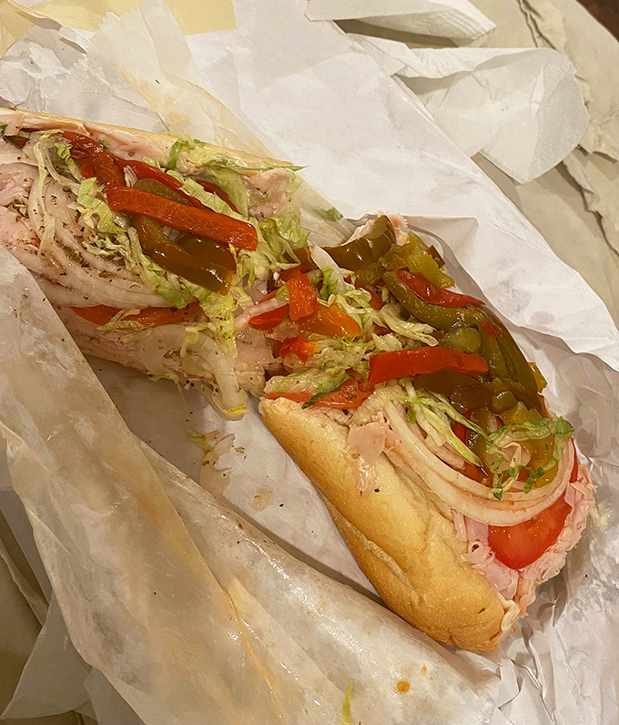 The Italian hoagie: where vegetables pretend they're the healthy part of what is essentially a meat and cheese festival.