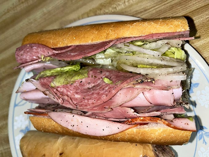 Layer upon glorious layer of Italian meats, crisp vegetables, and just the right amount of dressing. Architecture you can eat!