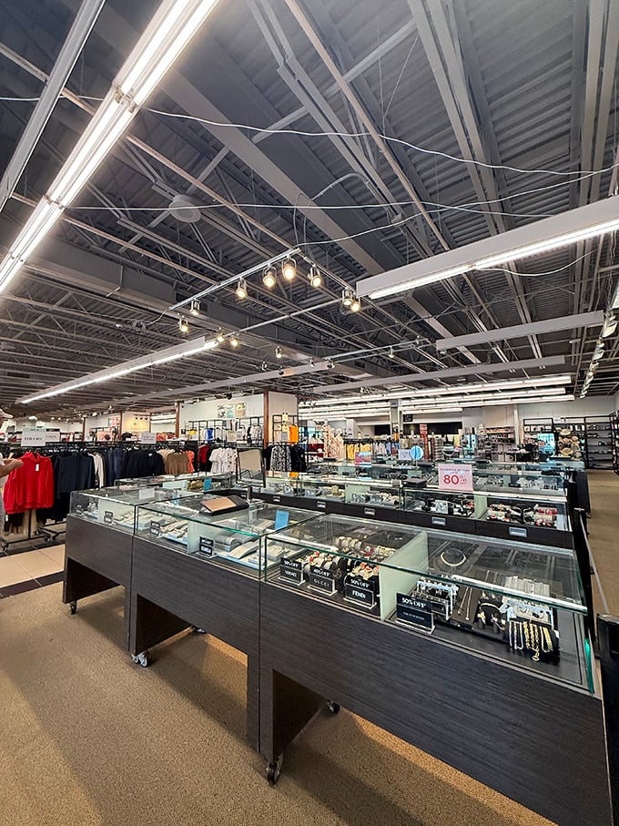 Jewelry cases gleaming with possibilities &ndash; where sparkle meets sensible in perfect retail harmony.