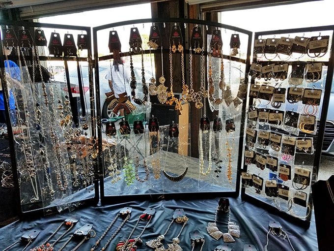 Jewelry displays that sparkle with possibility. Each necklace and earring set waits to become someone's "Where did you find that?" story.