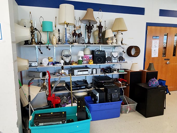 The lamp section glows with potential&mdash;vintage shades and retro electronics just waiting for the right person to say, "That's the one!"