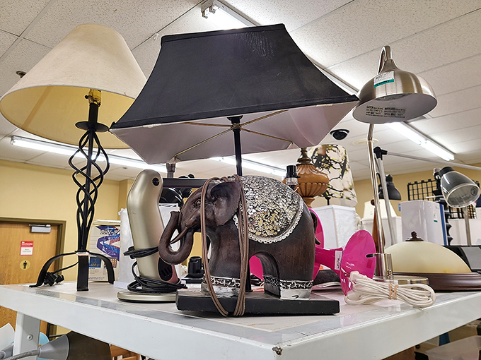 Not just lamps&mdash;conversation pieces! That elephant base would have guests asking "Where did you find that?" before you've even served appetizers.