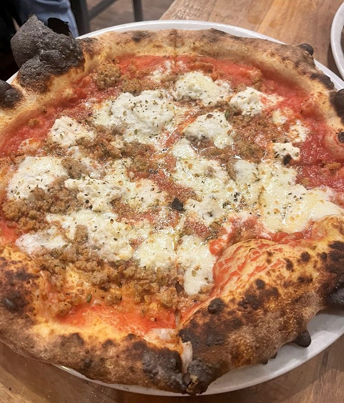 When tomato sauce and cheese come together in perfect harmony, creating a pizza symphony that would make even the most stoic nonna weep with joy.