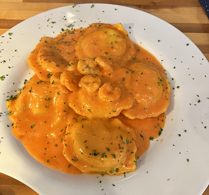 These lobster ravioli swim in a sauce so velvety and rich, you'll want to bottle it and use it as currency in the apocalypse. 