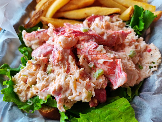 Lobster roll perfection&mdash;chunks of sweet meat nestled on crisp lettuce, making you wonder why you'd ever spend money on anything else.