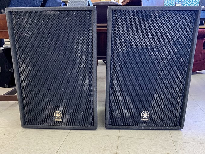 Yamaha speakers that once blasted someone's favorite albums now wait patiently for their second act in another music lover's home.